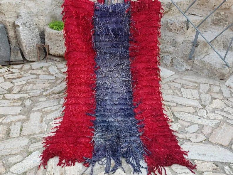 3' x 5' Vintage Shag Rug, Purple & Red - Kaison – Kirmen Rugs